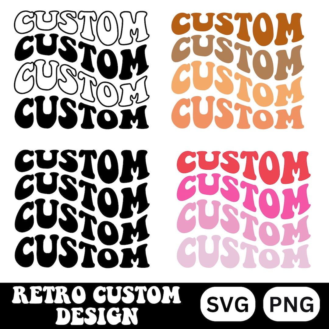 Custom Wavy Letters Svg, Wave Font Quote, Custom Wavy Stacked SVG, Wavy Stacked, Colourful ...