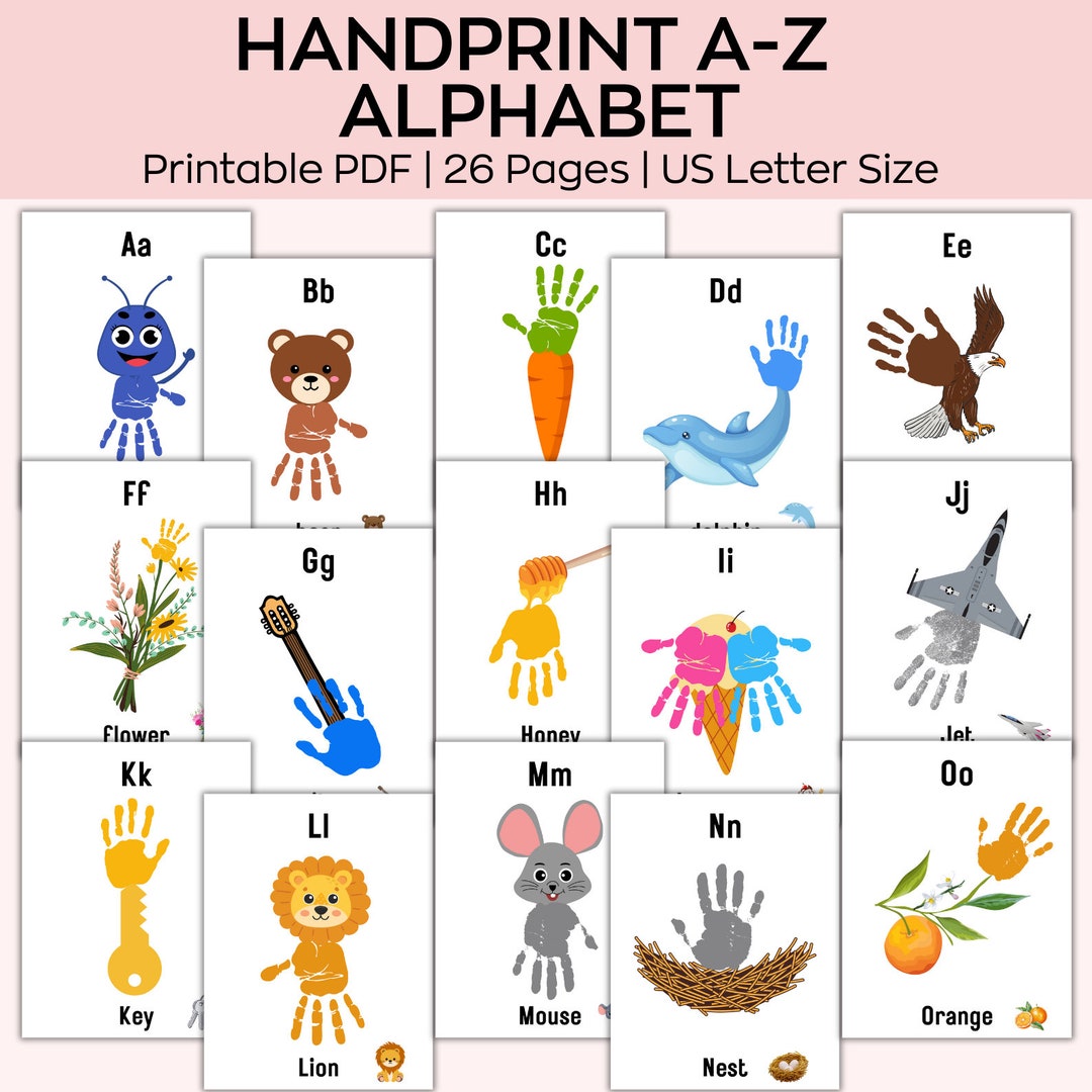 My Handprint Alphabet Book, Alphabet Handprint Art, Baby Toddler Child ...