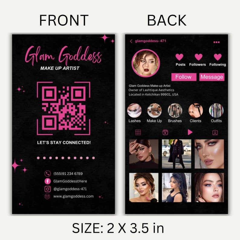 Instagram Business Card 2024, IG Business Card, DIY Canva Business Card ...