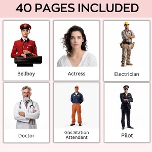 40 Profession Flash Cards, Montessori Cards Printable, Nomenclature ...