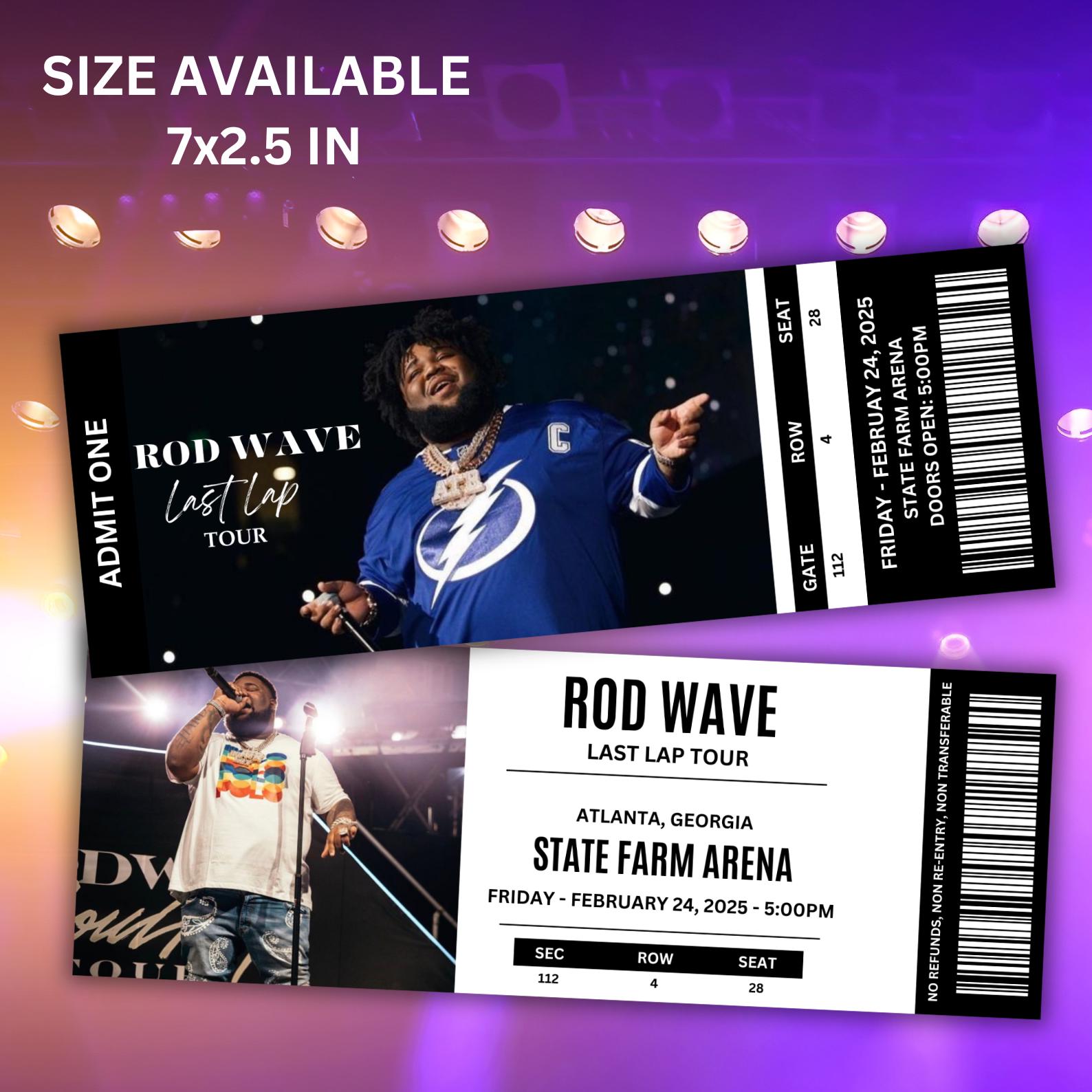 Personalized Rod Wave Last Lap Tour Concert Ticket, Concert Ticket ...