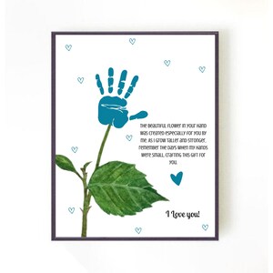 Father's Day Flower Poem Printable Card, Kids' Handprint Keepsake ...