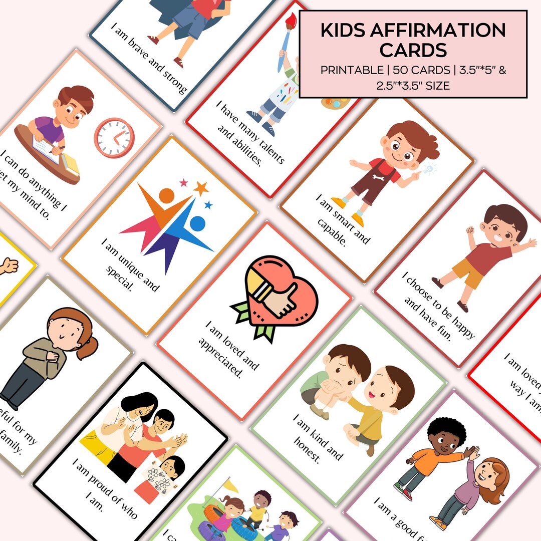 Affirmation Cards for Kids , Children's Positive Affirmation Cards ...