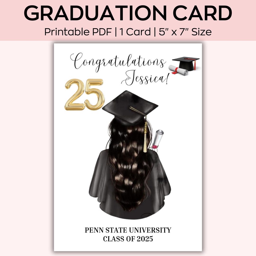 PERSONALIZED GRADUATION Card for Class of 2025, Congratulations ...