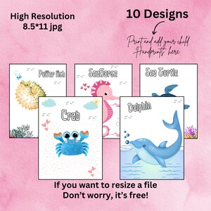 Sea Animals Handprint Art Bundle, Summer Handprint, Classroom Nursery ...