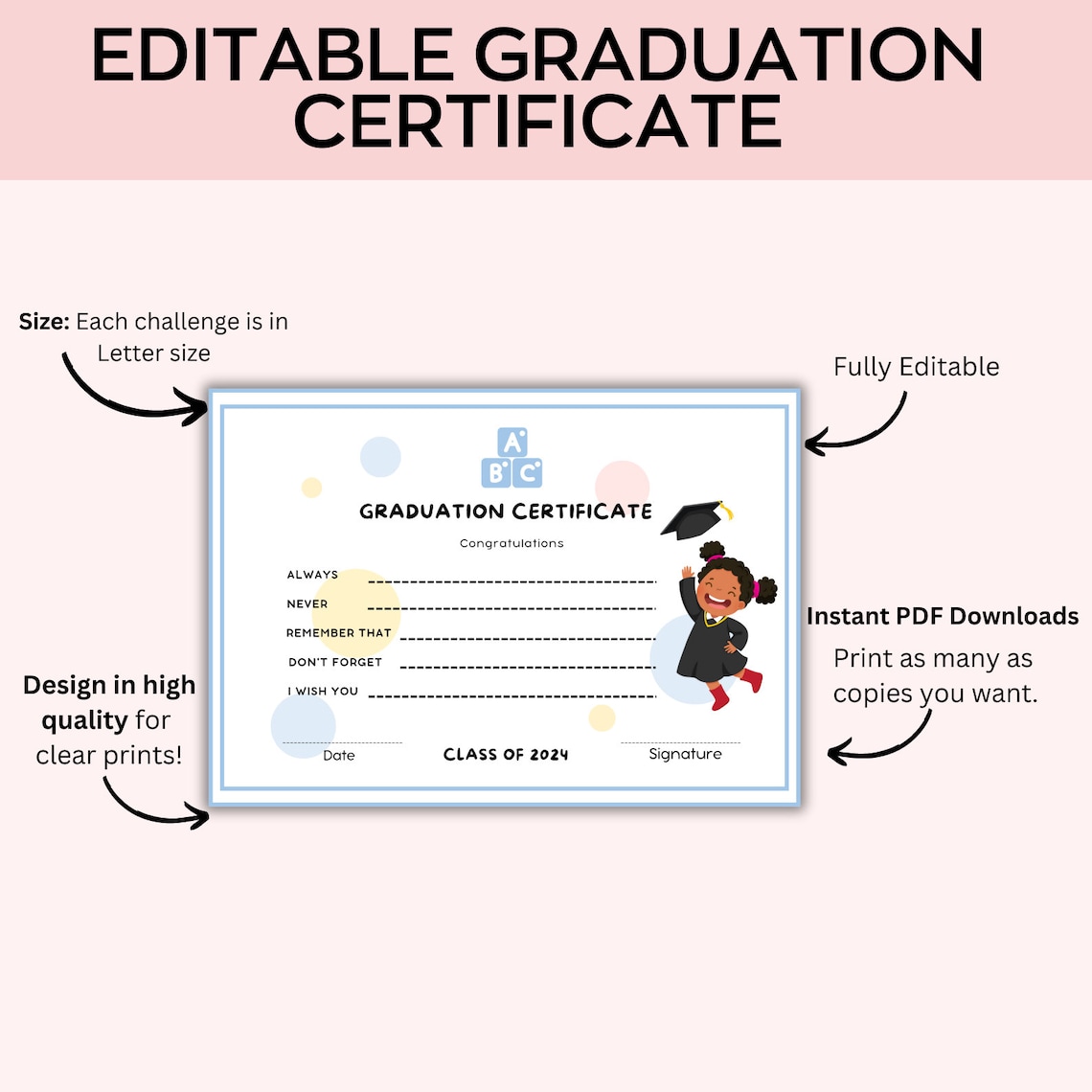 Editable Preschool Graduation Certificate, Preschool Graduation, Last ...