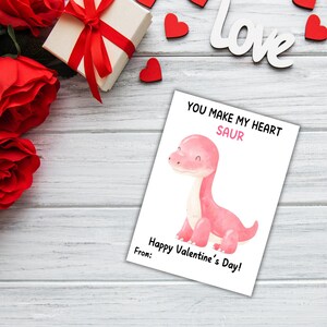Printable Dinosaur Valentine Cards, Dino Valentine Cards for Kids ...