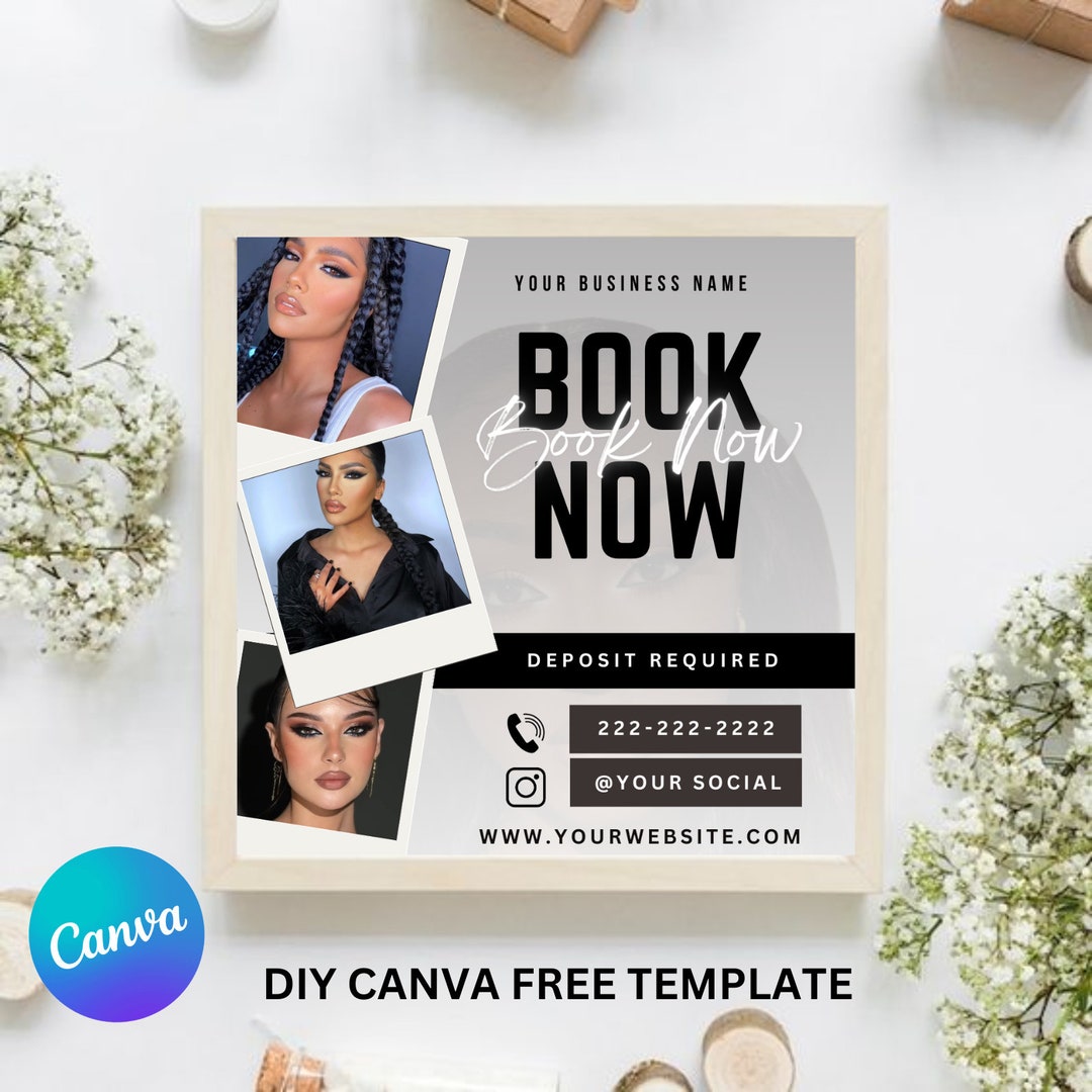 Editable Book Now Flyer, DIY Appointments Available Template, Premade Flyer Template, Hair ...