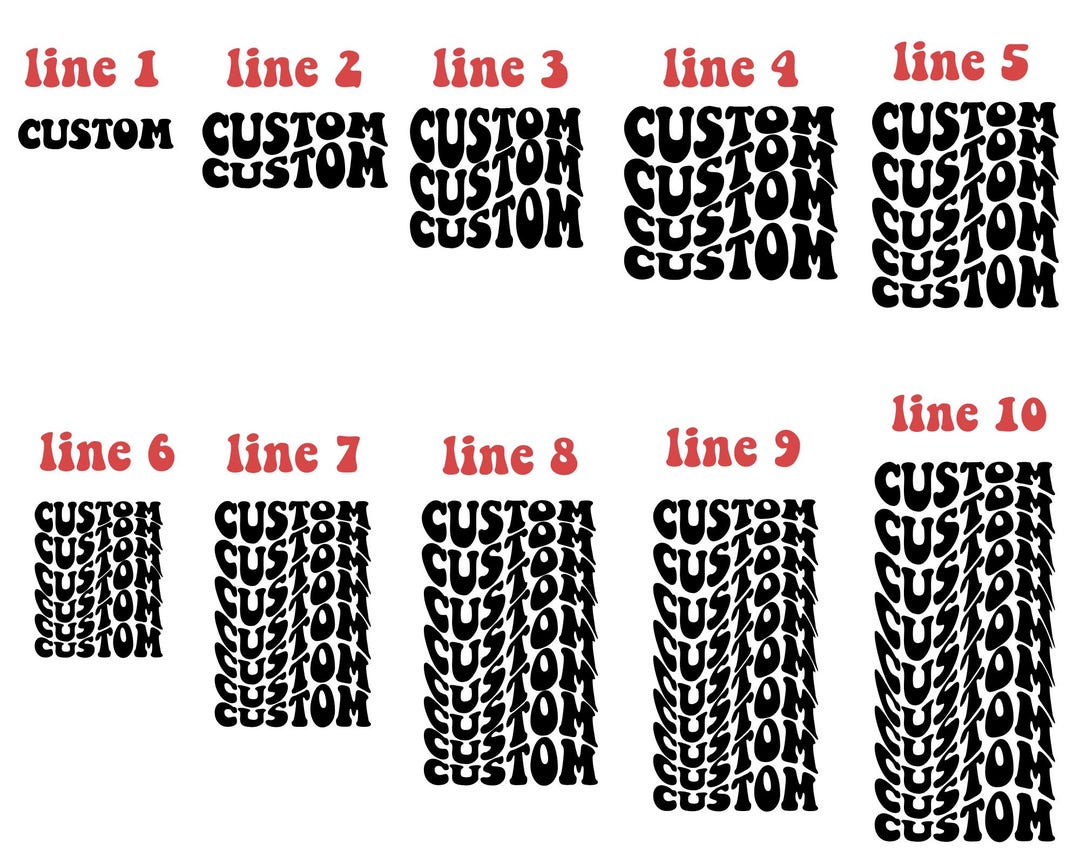 Custom Wavy Letters Svg, Wave Font Quote, Custom Wavy Stacked SVG, Wavy ...