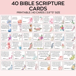 40 Bible Scripture Cards ,encouragement Bible Verse, Bible Verse Cards ...