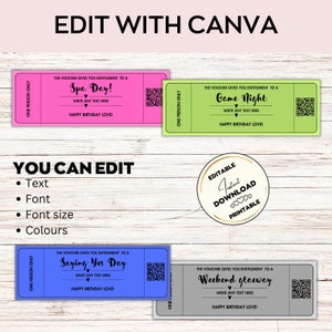 Editable Birthday Voucher Template Bundle, Surprise Birthday Gift ...