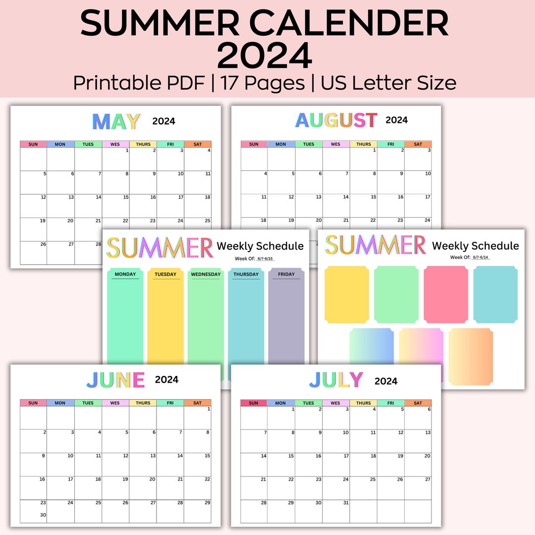 Editable Summer Planner 2024, Printable Summer Kids Planner, Summer ...