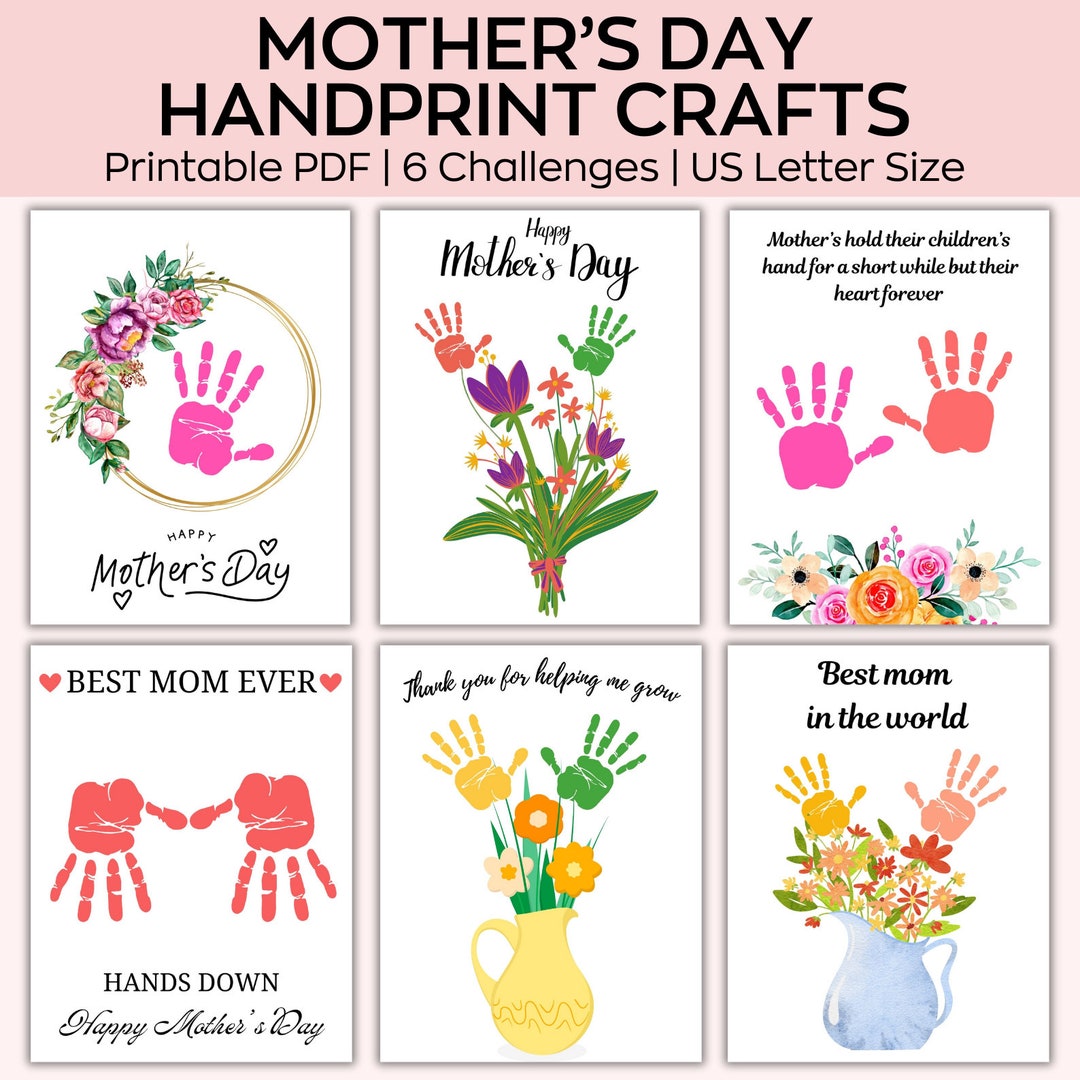 Mother's Day Printable, Mother's Day Handprint Art Mothers Day Gift ...