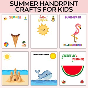 Summer Handprint Art Crafts, Summer Preschool Activity, Handprint Poem ...
