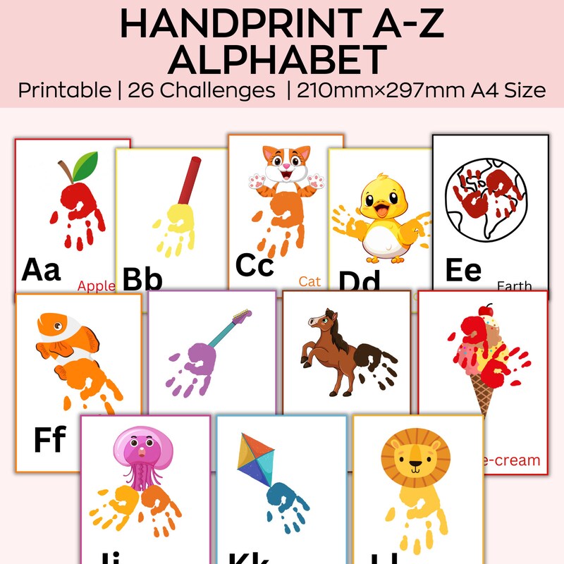 Handprint Alphabet - Etsy