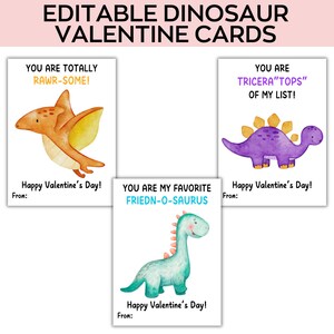 Printable Dinosaur Valentine Cards, Dino Valentine Cards for Kids ...