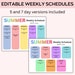Printable Editable SUMMER Daily Checklist for Kids, Daily Checklist for ...