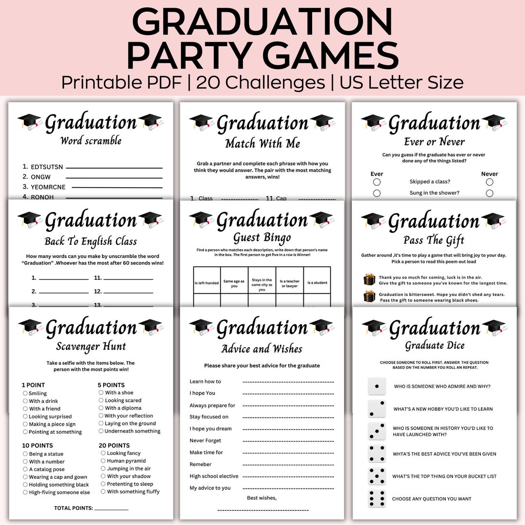 Graduation Party Games, Class of 2026 Graduation Games, College Grad ...