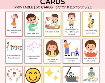 36 Printable Positive Affirmation Cards for Kids, Motivational Cards ...