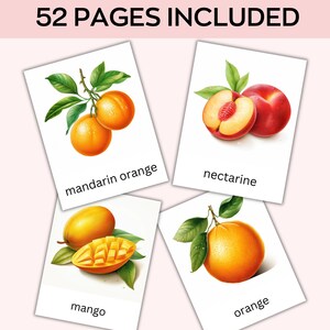 Printables Fruits Flashcards, 30 Montessori Cards, Nomenclature Flash ...