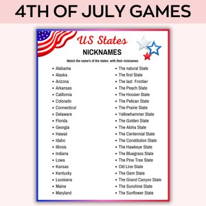 Printable 4th of July Games, Independence Day Games, 4th of July Picnic ...