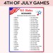 Printable 4th of July Games, Independence Day Games, 4th of July Picnic ...