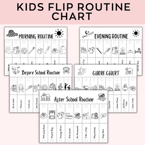 Kids Flip Routine Chart, After School Routine, Morning Chart, Evening ...