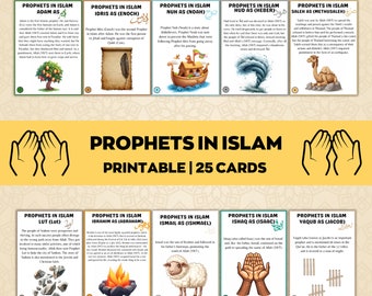 25 Prophets in the Quran & Islam. Islamic Printable and Digital Cards ...