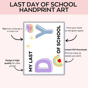 Last Day of School Handprint Craft, Editable Preschool Graduation ...
