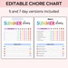 Printable Editable SUMMER Daily Checklist for Kids, Daily Checklist for ...