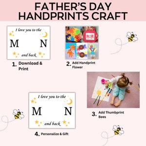 Father's Day Handprint Craft, Handprint Art Printable, I Love You to ...