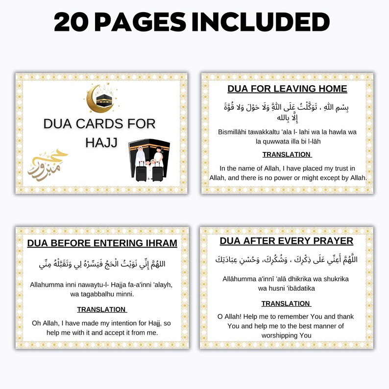 Hajj/umrah Duas Printabl, Dua Umrah Cards, Dua Cards Printable, Umrah ...