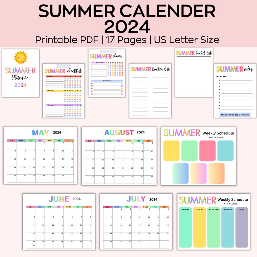 Printable Editable SUMMER Daily Checklist for Kids, Daily Checklist for ...