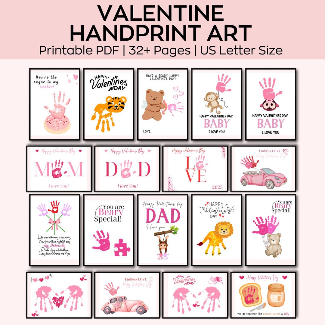 Valentine Handprint Craft Printable Bundle,valentines Day Handprint ...