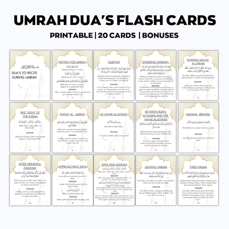 Hajj Umrah Flash Cards - Etsy UK