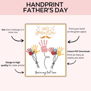 Father's Day Bundle, Footprint Art Craft, Daddy Craft Activity, Baby ...