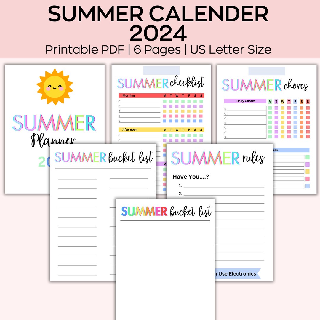 Editable Summer Planner 2024, Printable Summer Kids Planner, Summer ...