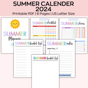 Editable Summer Planner 2024, Printable Summer Kids Planner, Summer ...