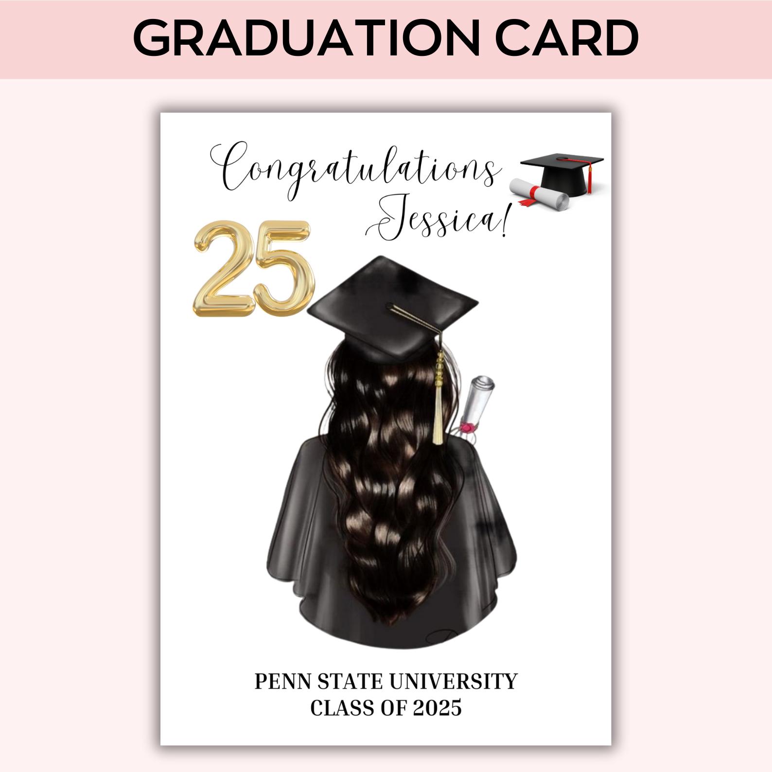 PERSONALIZED GRADUATION Card for Class of 2025, Congratulations ...