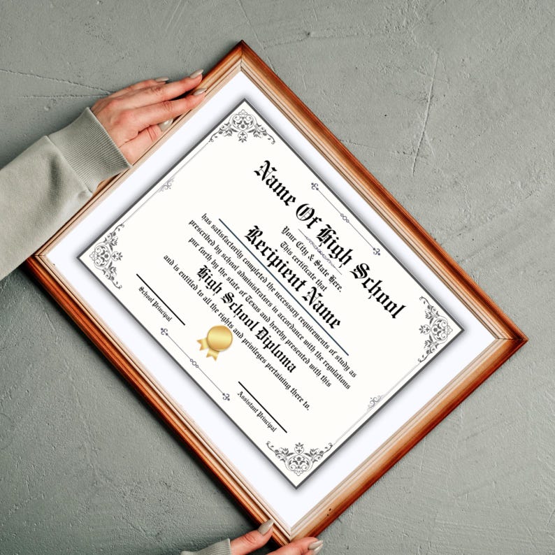 Editable High School Diploma Template, Graduation Certificate, Canva ...