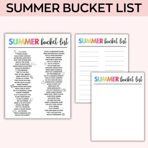 Printable Editable SUMMER Daily Checklist for Kids, Daily Checklist for ...