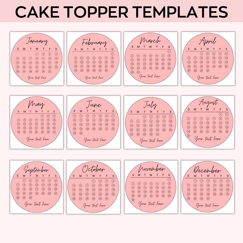 Trending Cake Calendar for Round Cake, Burnaway Cake Calneder, Custom ...