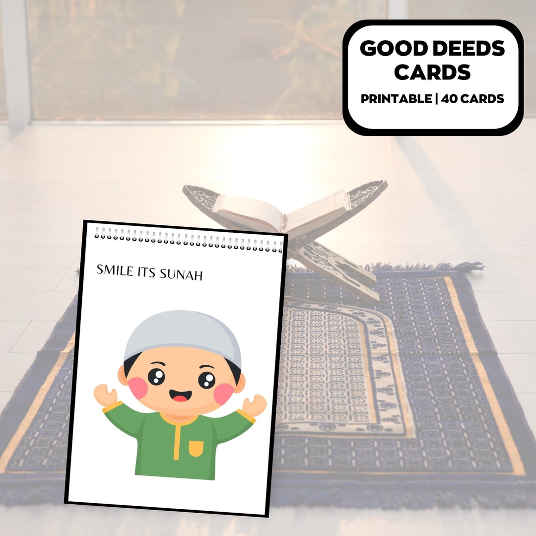 Good Deeds Cards Printable, Ramadan Cards, Ramadan Advent Cards, Kids ...