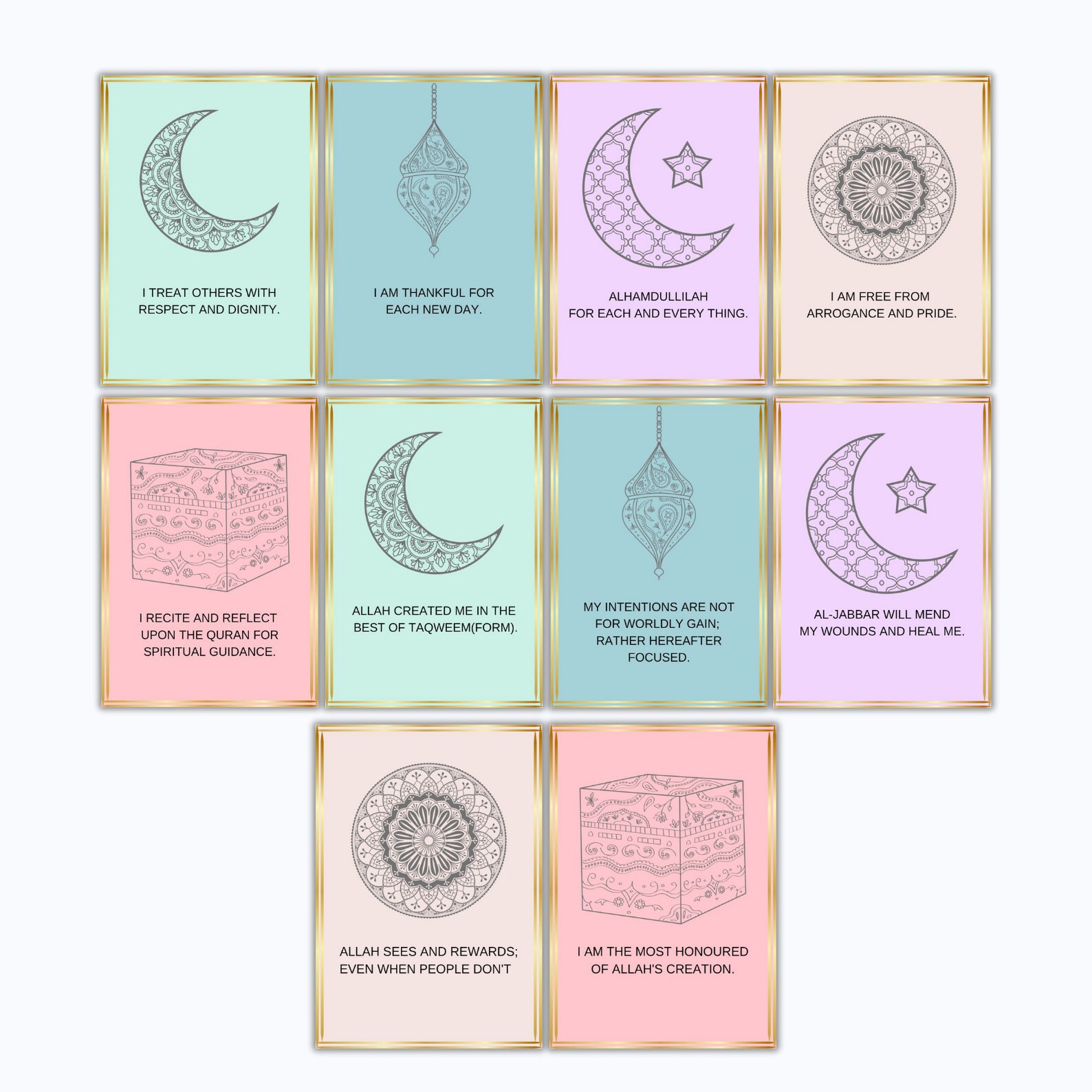 Islamic Affirmation Cards, Positive Affirmation Card for Muslim, Muslim ...