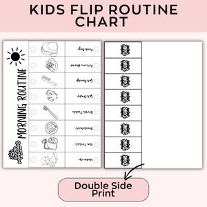 Kids Flip Routine Chart, After School Routine, Morning Chart, Evening ...