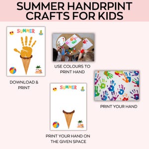 Summer Handprint Art Crafts, Summer Preschool Activity, Handprint Poem ...