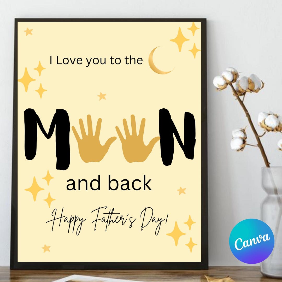 Father's Day Handprint Craft, Handprint Art Printable, I Love You to ...
