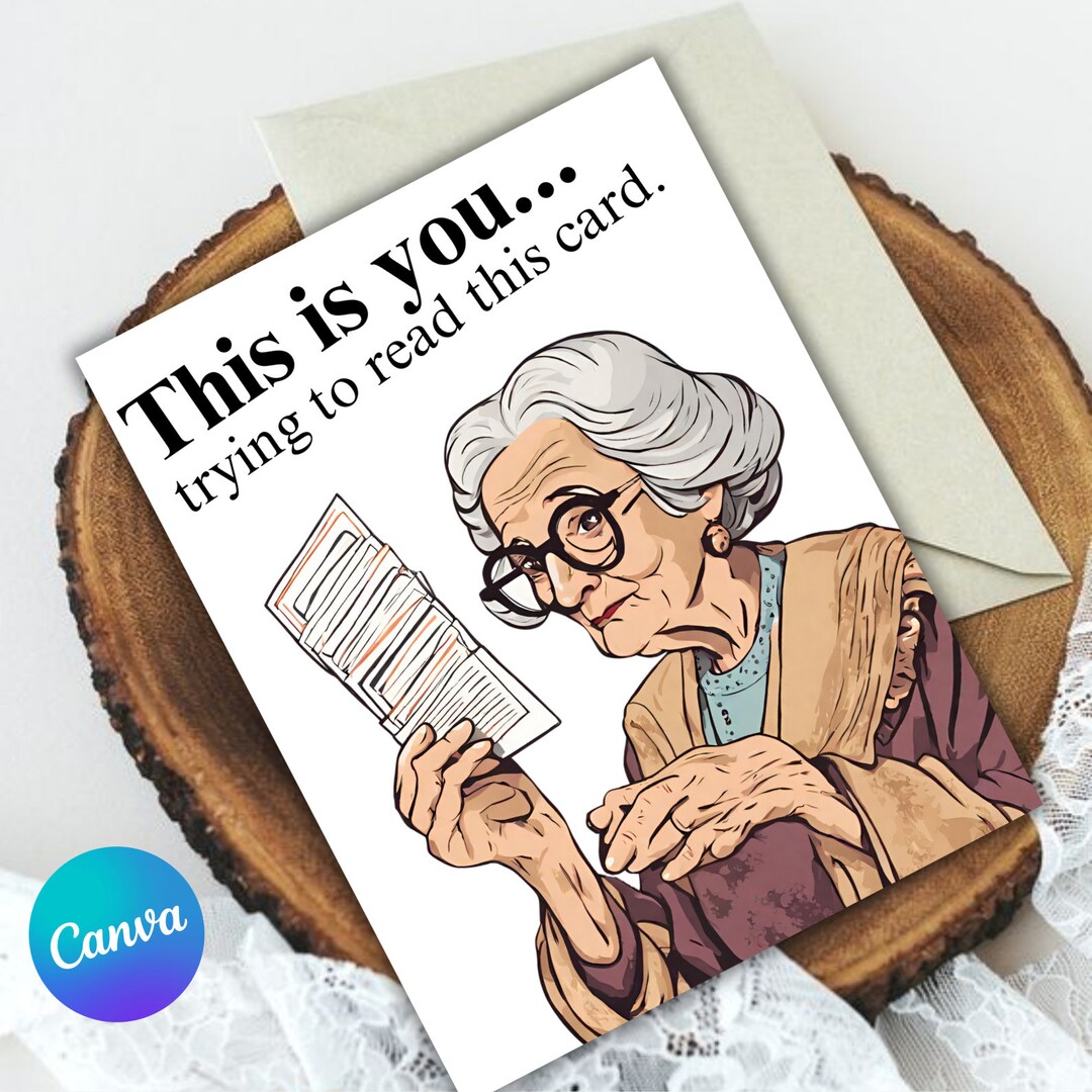 Funny Birthday Card for Her, Bad Eyesight Card, Rude Card for Mum ...