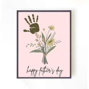 Father's Day Flower Poem Printable Card, Kids' Handprint Keepsake ...