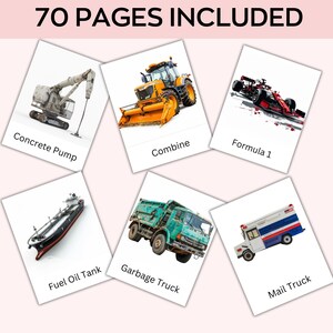 70 Vehicles Flash Cards, Montessori Cards Printable, Nomenclature Cards ...